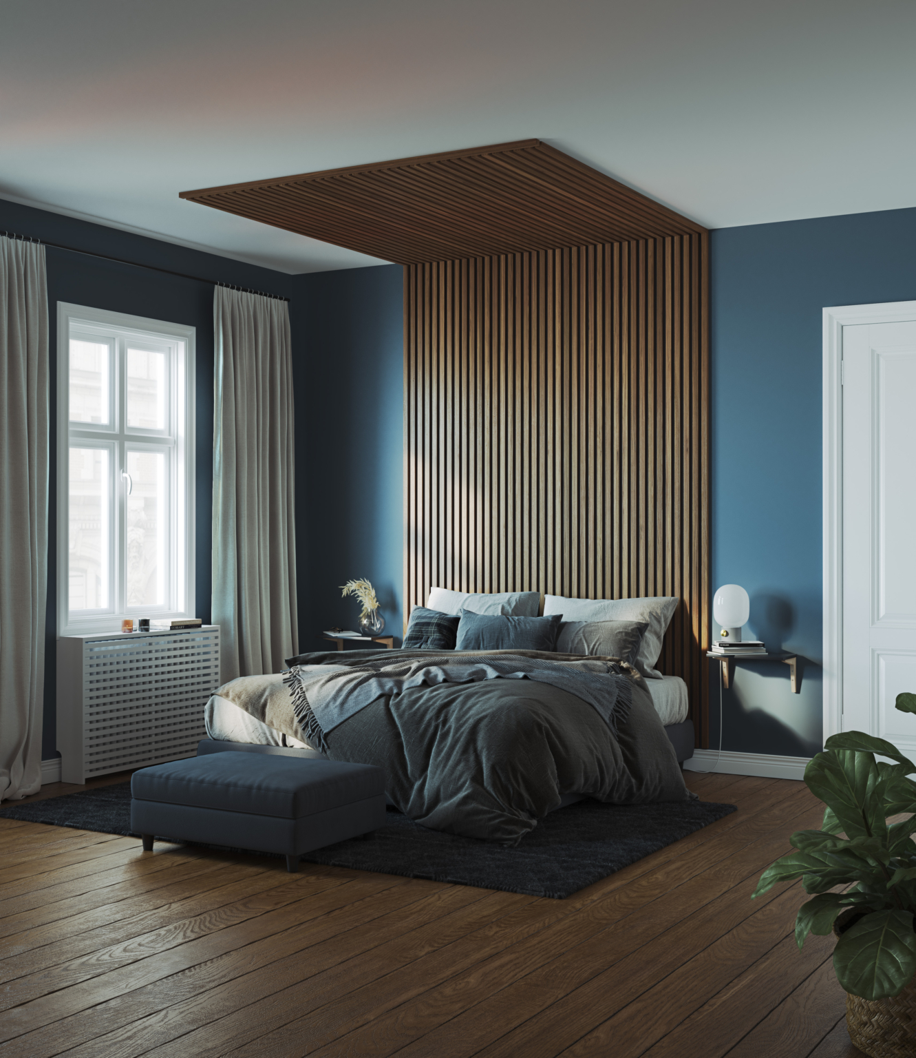 Akustikpanel Klassisk Valnöt 12 ribbor - Lundbergs